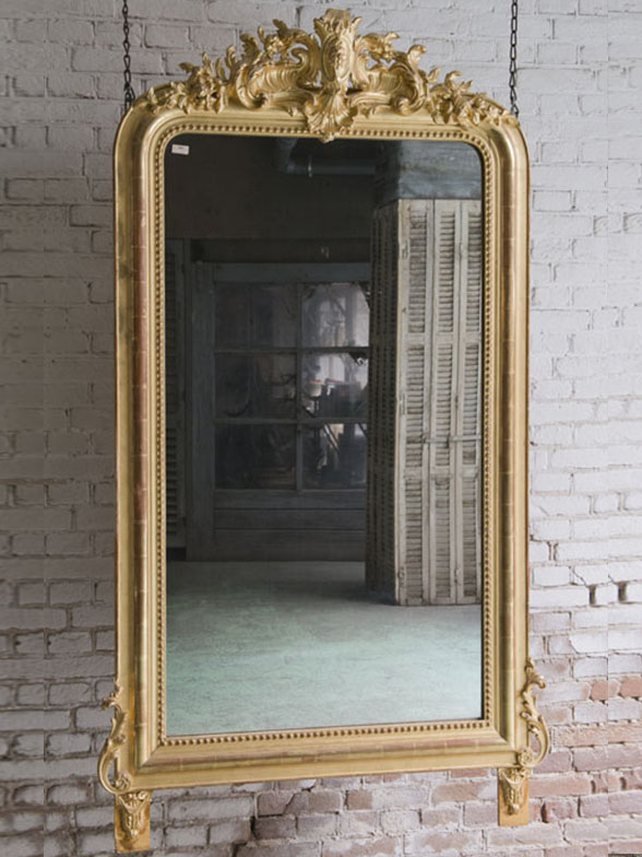 Antique mirrors - 19th Century - Louis Philippe with crest