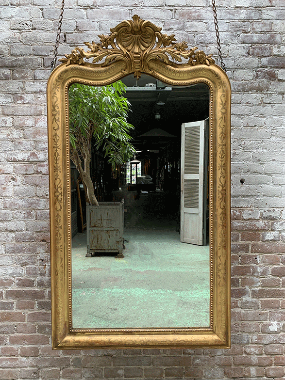 Antique mirrors - 19th Century - Louis Philippe with crest